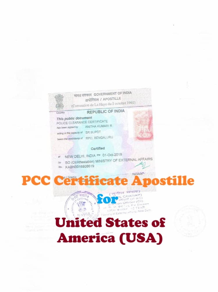 PCC Certificate Apostille for United States of America | PCC ...